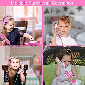 Kids Play Phone, Intercom Toy with Real Ring Sounds, Pretend Play Telephone, 23 ft Ultra-Long Phone Line with Kids to Chatting and Learning, Toddler Develop Communication Skill Toys, Kids Gift