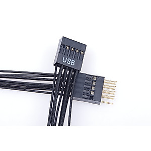 LM YN Motherboard Extension Cable Set 22AWG Silver Plating Cord Gold-Plated Plug Six Kinds POWE LED HDD LED Power SW Reset SW HD Audio Front USB Extension Cable Length 11 inches Compatible with PC