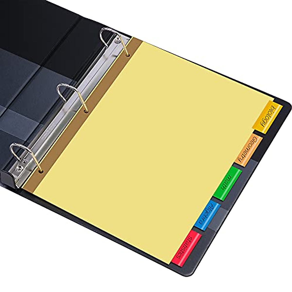 Amazon Basics 3 Ring Paper Binder Dividers With 5 Insertable Multicolor Plastic Tabs, Pack of 6 Sets (30 Count), Wood