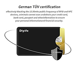 Diyife RFID Blocking Credit Card Sleeves,[8 Pcs] RFID & NFC Card Protector Set, Card Blocker Contactless Card Protection, Anti Data & Identity Theft Secure Pocket Wallet
