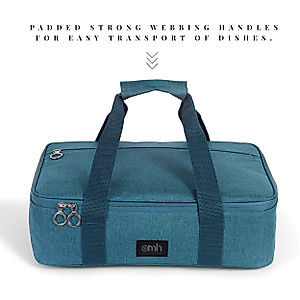 Insulated Casserole Carrying Case for Hot or Cold Food Storage, Perfect for Potlucks, Parties, Picnics, and Cookouts; Fits 9” x 13” Baking Dishes; Lasagna Casserole Carrying Case (Teal)