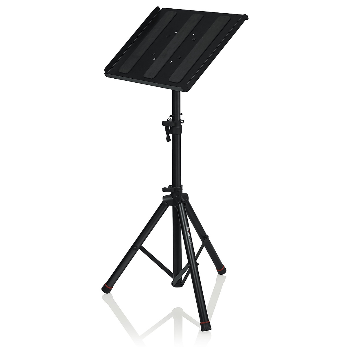 Gator Frameworks Heavy Duty Deluxe Adjustable Multi-Media Gear Stand Featuring 100x100 Vesa Mounting Brackets | Ideal for Laptops and more; Min/Max Height - 36"/48" (GFW-UTL-MEDIATRAY2)