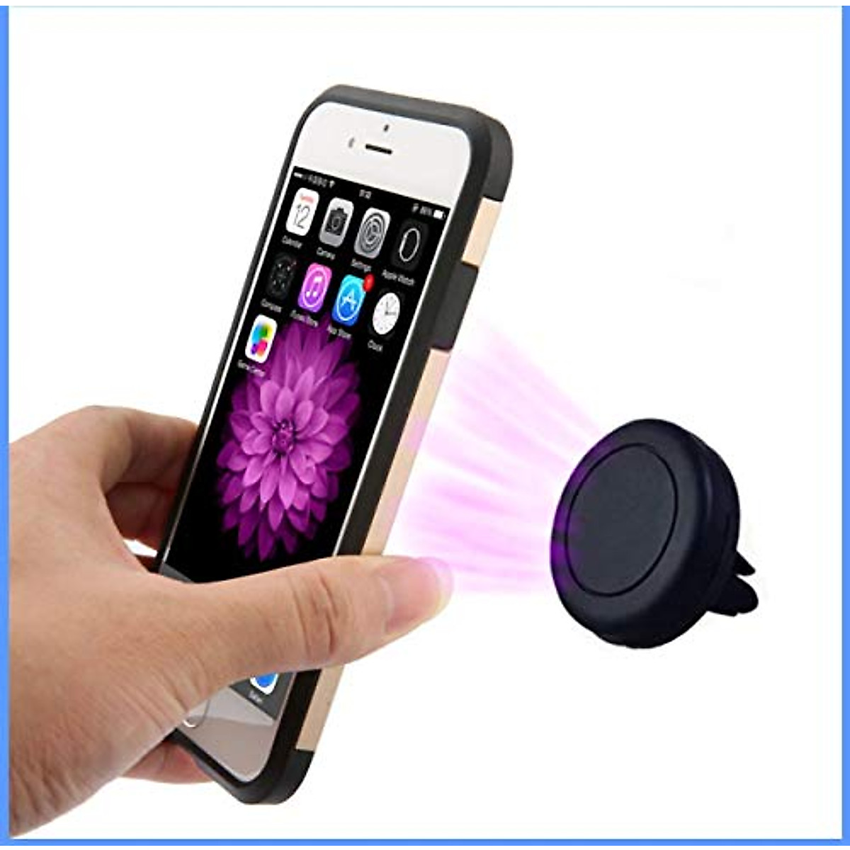 Universal Air Vent Magnetic Car Mount Phone Holder with Ultra Strong Magnetic Hold and Snap Grip