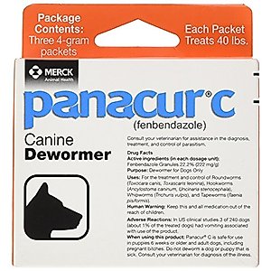 Panacur C Canine Dewormer (Fenbendazole), 4 Gram,Red