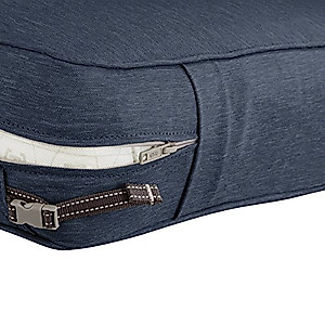Classic Accessories Montlake FadeSafe Water-Resistant 25 x 27 x 5 Inch Rectangle Outdoor Seat Cushion, Patio Furniture Chair Cushion, Heather Indigo Blue, Outdoor Cushion Cover