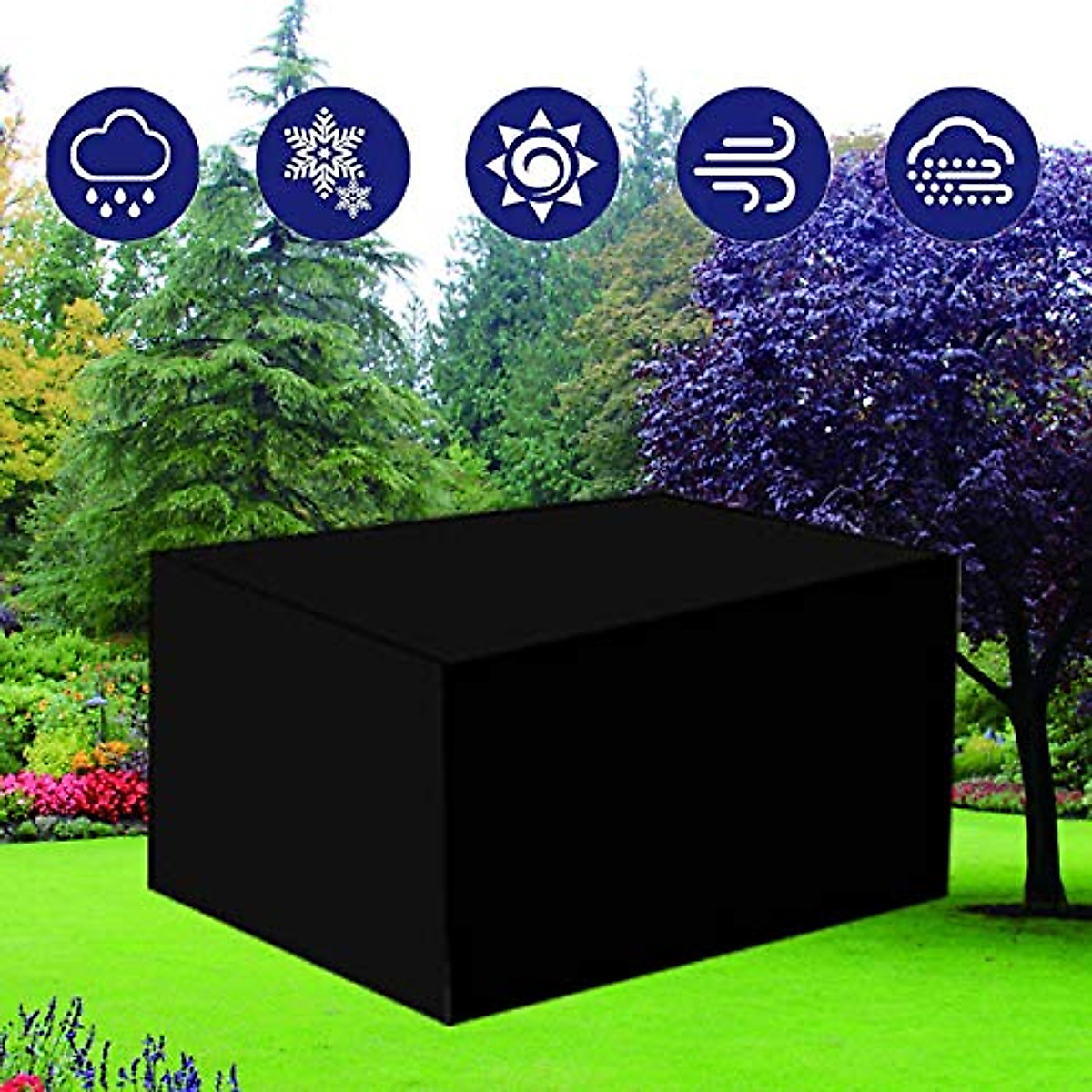 WZDD 48x24x28 inch Garden Furniture Covers Waterproof, Outdoor Furniture Cover Set, Patio Table Set Cover, 420D Heavy Duty Oxford Garden Table Cover, Tear-Resistant and Anti-UV