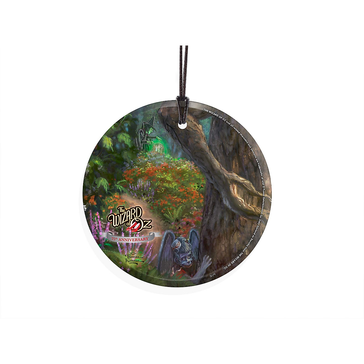 Trend Setters The Wizard of Oz – Witch and Monkey – Thomas Kinkade Studios - 3.5” Starfire Prints Hanging Glass Print Accessory - Ideal for Gifting and Collecting