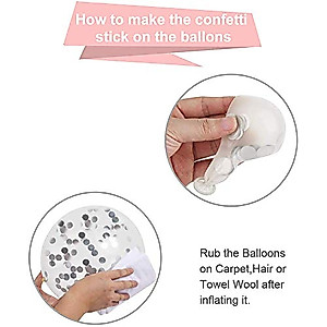 White Silver Confetti Latex Balloons, 50 Pack 12inch Silver Metallic Chrome Party Balloon Set with Silver Ribbon for Wedding Birthday Baby Shower Decorations