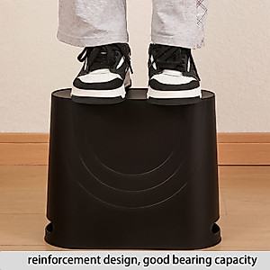 zoocatia Small Trash Can Garbage Can Container Bin with Handles 3 Gallons Plastic Wastebasket for Bathrooom, Bedroom, Office, Kitchen, Laundry Room, Dorm Room - Black