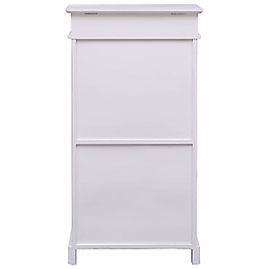 FurturHome Shoe Cabinet with 2 Tilting Compartment | Wooden Shoe Rack | Shoe Storage Cabinet for Entryway, Hallway, Bedroom, Home | White Paulownia Wood 19.7" x 11" x 38.6"