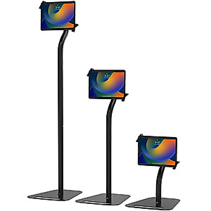 Kiosk Stand Neck - CTA Premium Height-Adjustable Floor-to-Desk Security Kiosk Stand Neck for iPad 7th/ 8th/ 9th Gen 10.2", iPad Pro 12.9", Surface Pro 4, Galaxy Tab S3, & 7-14" Tablets (PAD-PARASW)