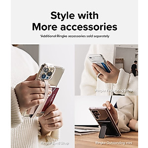 Ringke Side Slot Card Holder for Phone Case, Business Card Holder for Women, Men, ID Credit Card Holder Stick on, Phone Wallet Compatible with iPhone, Galaxy, and Pixel - Clear Mist (2 Pack)