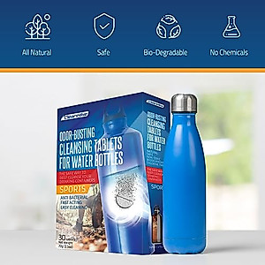 Tumbler Water Bottle Cleaning Tablets - (60 Tablets) All Natural Ingredient, Great for All Stainless, Plastics, Ceramic and Glass Drinking Containers, Individually Packed (2)