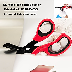 MEUUT 2 Pack Trauma Shears Patented Bandage Scissors - Medical Supplies with 8 inch Heavy Duty Medical Scissors for EMT Workers Nurses
