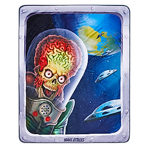 Spirit Halloween Mars Attacks Window Fleece Blanket | Officially Licensed | Home Décor