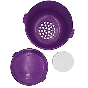 APSI Store Kernel Katcher Popcorn Bowl Set - Popcorn Bowl with Kernel Sifter and Separator, Large and Reusable With Lid, Dishwasher Safe, Recycled Plastic with Handle (Purple Sparkle)
