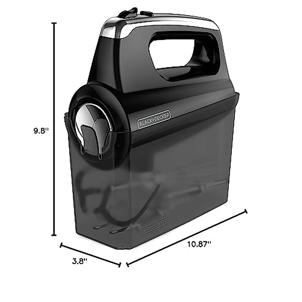 BLACK+DECKER MX600B Helix Performance Premium 5-Speed Hand Mixer, 5 Attachments + Case, Black