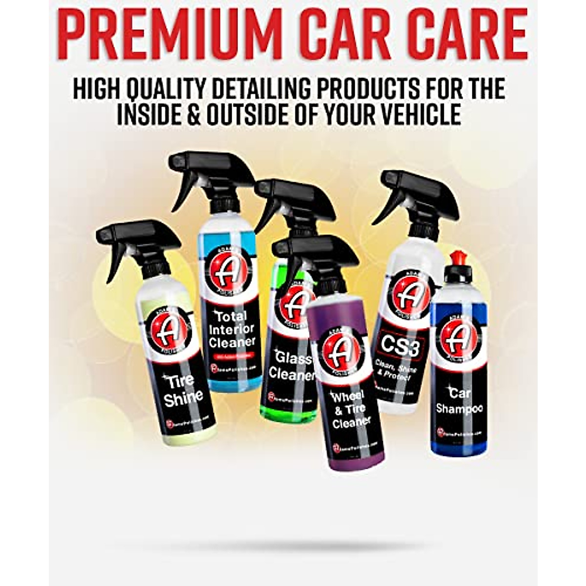Adam's Arsenal Builder Car Cleaning Kit (6 Item) - Our Best Value Car Detailing Kit | Car Shampoo Wash Soap, Wheel & Tire Cleaner, Total Interior Cleaner, Glass Cleaner. Tire Shine CS3
