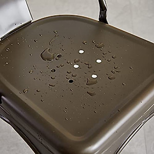 Symylife Metal Stackable Restaurant Dining Chair Patio Chairs 17.7" Seat Height Tolix Side Bar Chairs,Vintage Old-4PC