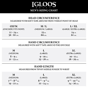 IGLOOSBUILT Men's Insulated Waterproof Fleece Gloves, Charcoal, Medium/Large