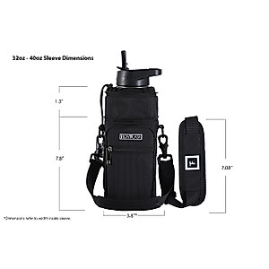 IRON °FLASK Carrier, Holder, Sleeve - Fits Insulated Stainless Steel Sports Water Bottle, Adjustable Shoulder Strap, Holder Bag Case Pouch Cover 32-40 Oz