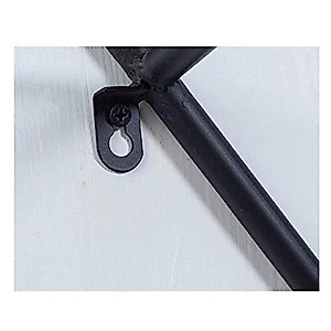 QUUL Simple Solid Wood Wall Hanging Shelf, Three Tier Floating Wall Hanging Decorative Iron Solid Wood Storage Display Stand