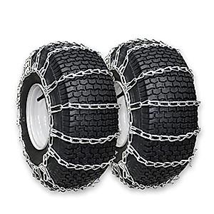 OakTen Set of 2 Tire Chains for Lawn Garden Tractors Mowers and Rider, 2-Link, Compatible with Cub Cadet MTD Troy Bilt 490-241-0023 Fits for Tire Size 20x8.00x8, 20x8.00x10