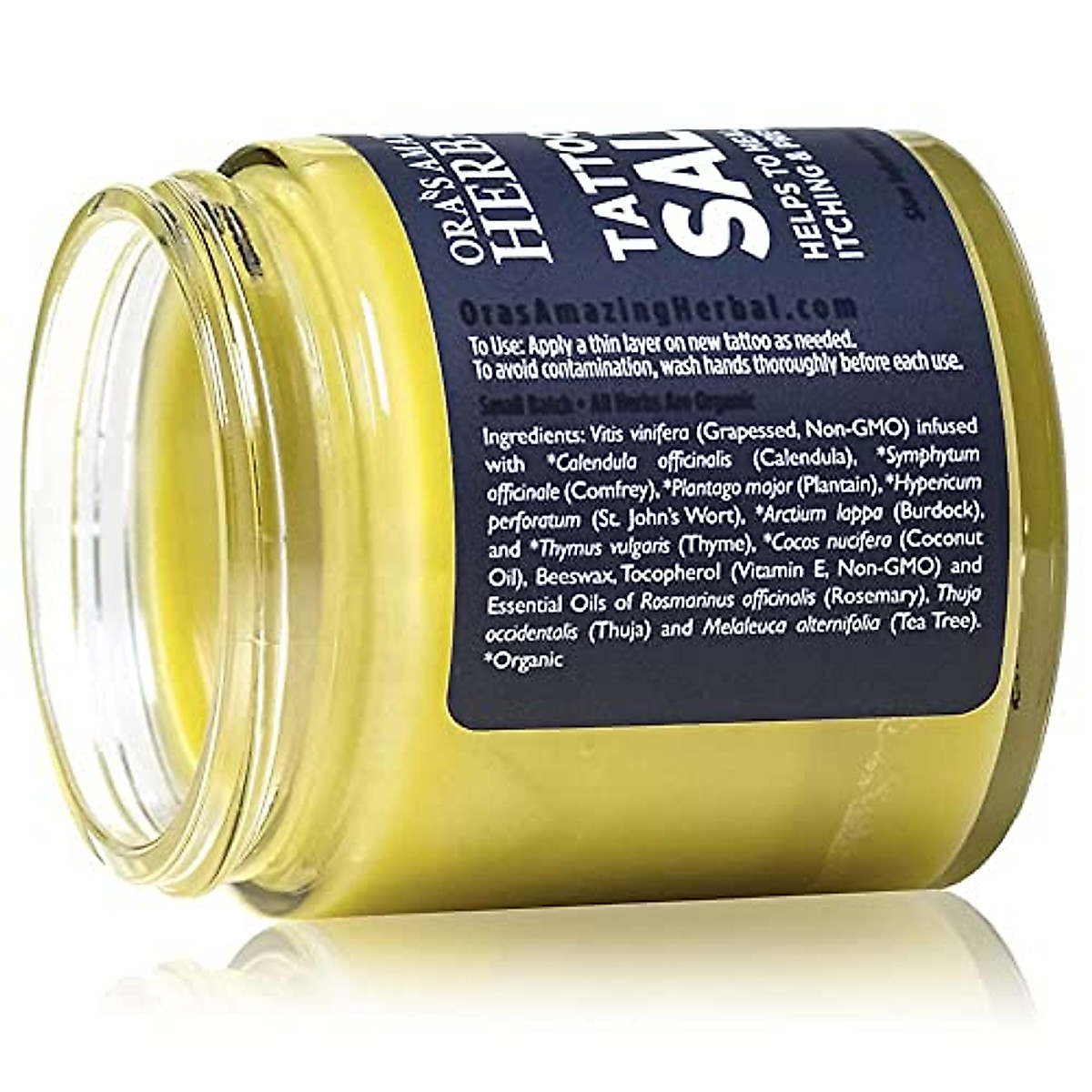 Tattoo Salve, Tattoo Aftercare, Tattoo Balm, Tattoo Healing Ointment, Tattoo Cream, Tattoo Moisturizer, Made in The USA with Organic Ingredients, Plastic Free Tattoo Care, Ora's Amazing Herbal