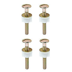 4Pcs Toilet Seat Screws, Steel Toilet Seat Hinge Bolts and Nuts, Heavy Duty Toilet Seat Fastener with Plastic Nuts and Metal Washers, Toilet Hardware Replacement for Top Mount Toilet Seat Hinges