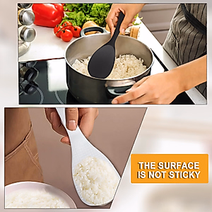 Vonty 2pcs Plastic Rice Paddle Spoon 7.5 Inch, White