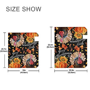 Wamika Thanksgiving Day Sunflower Turkey Pumpkin Mailbox Cover Magnetic Standard Size,Autumn Give Thanks Letter Post Box Cover Wrap Decoration Welcome Home Garden Outdoor 21" Lx 18" W
