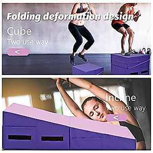 BestMassage Gymnastics Mat Incline Mat Tumbling Mat Folding Gymnastic Tumbling Mat Indoor/Outdoor Exercise Mat Home Gym Yoga Mat with Handle