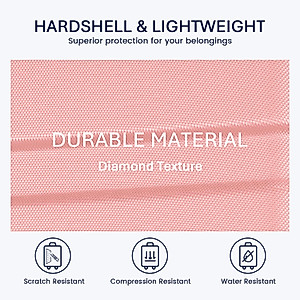 YEMENREN Luggage Sets Hardside Lightweight Suitcase with Spinner Wheels TSA Lock, 3-Piece Set (20/24/28), Pink