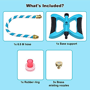 KootesDay Stand Patio Mister, Misting Cooling System Flexible Misters for Outside Patio for Pool BBQ Cooling Kids Water Playing