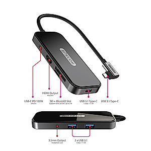 Sitecom CN-393 USB-C Multiport Adapter | USB-C to 1x HDMI + 2X USB 3.1 + 1x USB-C - with USB-C Power Delivery 100W