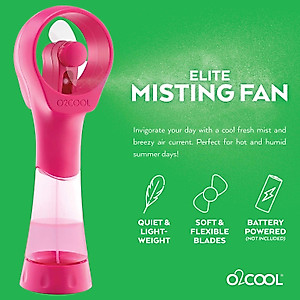 O2COOL Elite Battery Powered Handheld Water Misting Fans (Raspberry)…