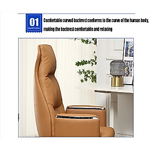 Ergonomic Office Chair, Executive Office Chair Leather Computer Office Ergonomic Recliner Lift Swivel Chair (Color : Green)