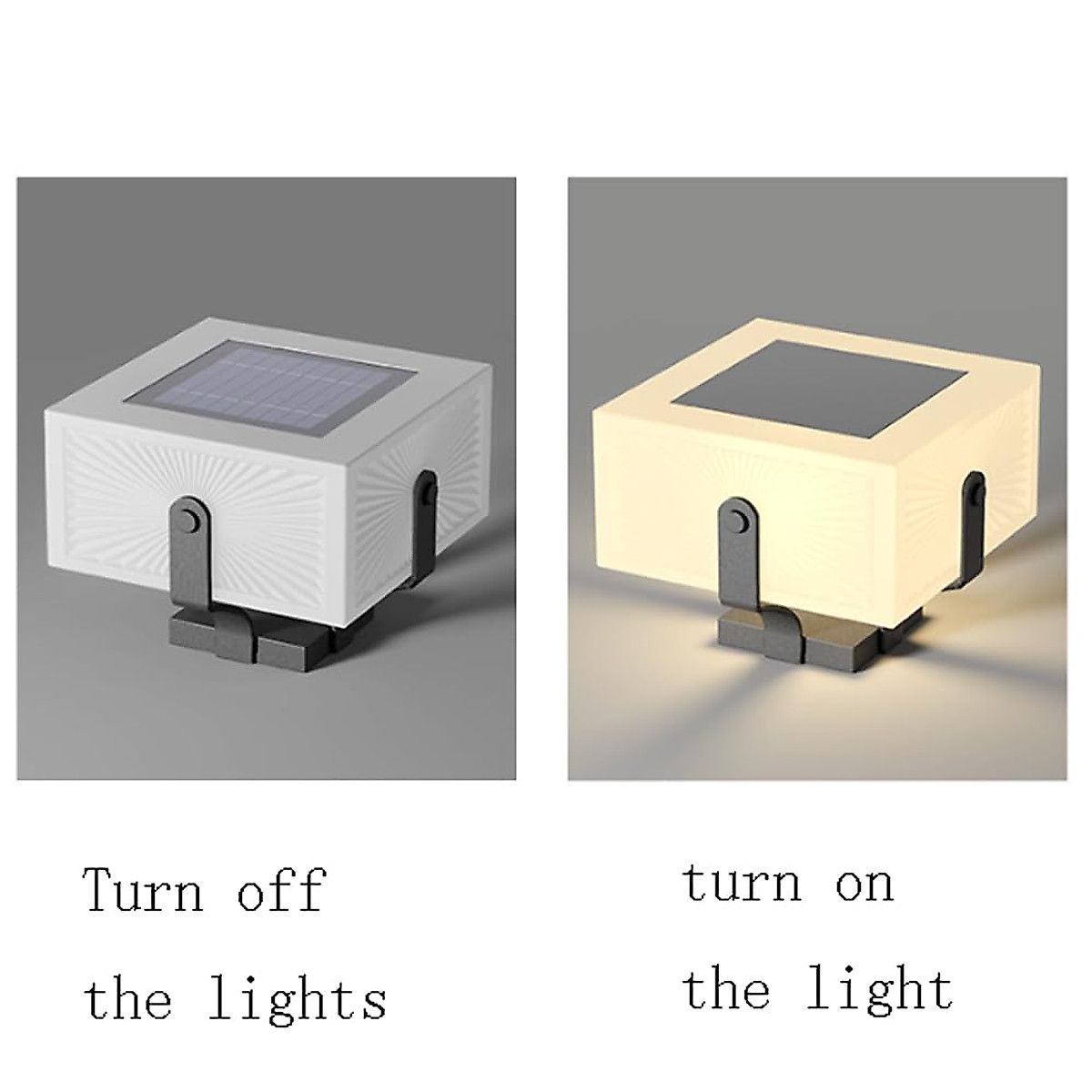 BEMITH Solar Post Lights Outdoor Stainless Steel Waterproof Courtyard Column Light Square Wall Stigma Lamps Decorations Landscape Lighting for Garden Villa Gate Fit 4X4, 5X5 Or 6X6 Wooden Posts