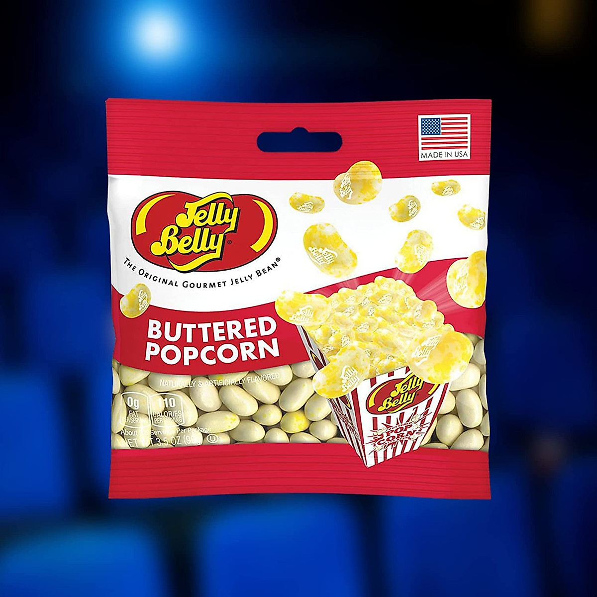 Needzo Movie Night Snack Mix Soda Pop and Buttered Popcorn Jelly Beans, Gourmet Chewy Candy for Boys or Girls, Shareable Bagged Candies, Pack of 2