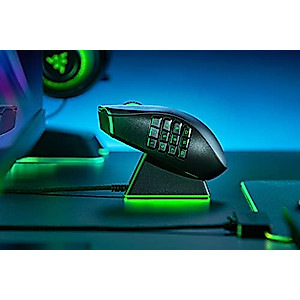 Razer Naga Pro - Modular Wireless Gaming Mouse with Interchangeable Side Panels (19 + 1 Programmable Buttons, Optical Mouse Switch, 20K DPI Focus+ Optical Sensor, 3 Swappable Side Plates) Black