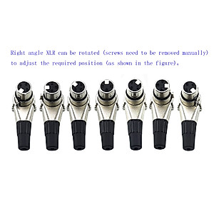 WJSTN 048 Right-Angle Female to Straight Male XLR Plug Cable - 1FT XLR Camera Adapter