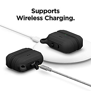 elago Premium Waterproof Case Compatible with AirPods Pro Case, AirPods Pro 2nd Generation Case, Carabiner Included (Black) [US Patent Registered]