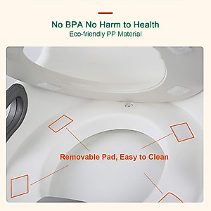 AGAKY Child Toilet Seat, Baby Toilet Reducers, Child Toilet Seat with Armrest and Backrest, Boys Girls Toilet Reducer Suitable for Round and Oval Toilets White