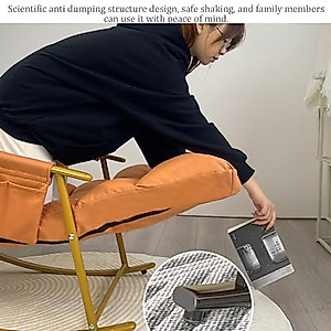 BREAUX Outdoor Patio Rocking Chair,Padded Cushion Rocker Recliner Chair Outdoor for Front Porch,with High Back and Deep Seating(E)