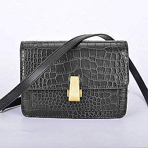 VanEnjoy Genuine Leather Adjustable Purse Strap Replacement for Cross Body Bag Handbag - 3/5 inch Wide,51 inches Long (Black-Silver Metal)