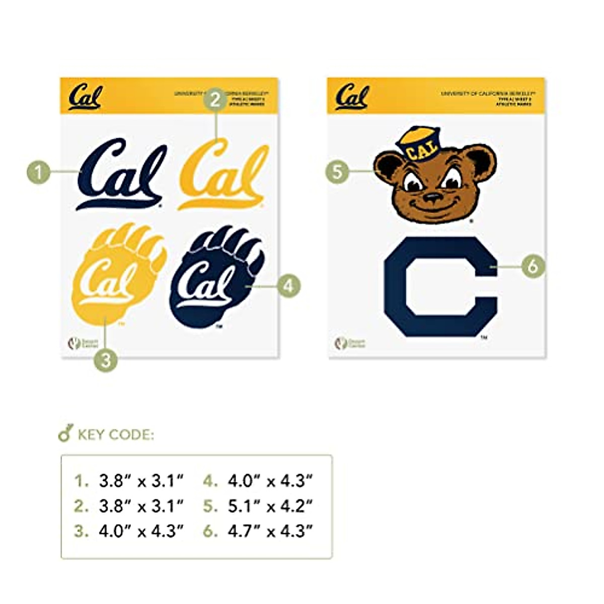 Cal Berkely Sticker Vinyl Decal Laptop Water Bottle Car Scrapbook (Type A)