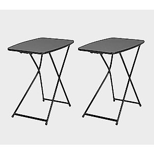 SweaTz Black, 2 Pack,18” x 26” Indoor Outdoor Adjustable Height Personal Folding Table