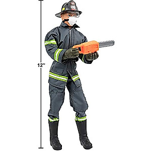 Click N' Play CNP30633 Search & Rescue Firefighter 12"" Action Figure Play Set with Accessories, 12 inches