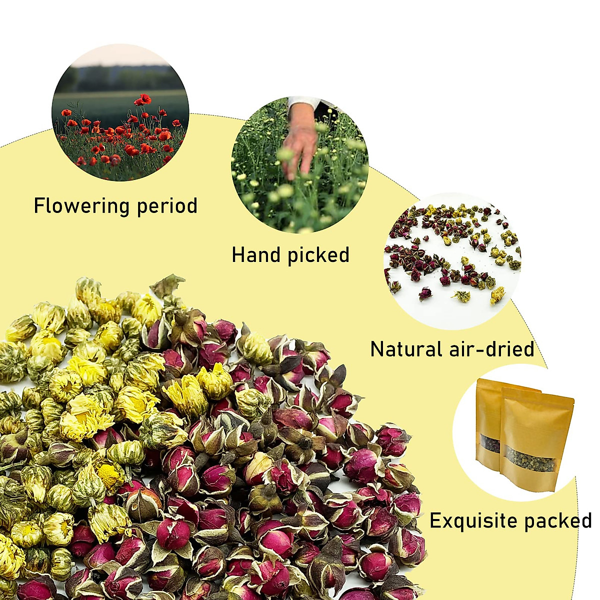 Acsist Natural Flower Soft Hamster Bedding Green Herbs Guinea Pig Bedding Small Animal Habitats Decor Odor Control Herbal Gerbils Chews Treats for Dwarf Hamsters Rabbits Ferrets