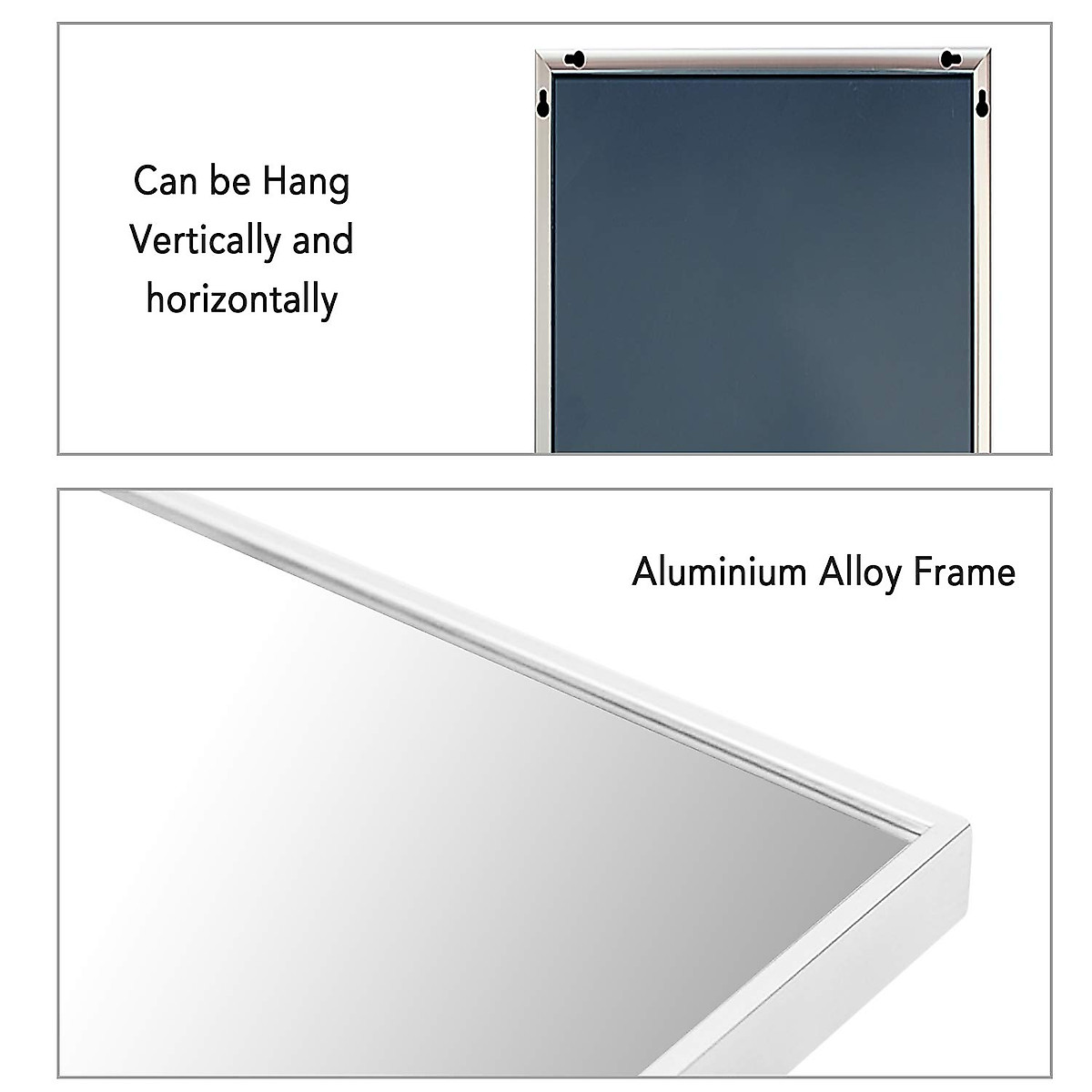 PexFix Full Length Standing Mirror, 59" x 20" Modern Minimalist Style Floor Mirror Metal Frame Modern Bedroom Dressing Mirror Wall Mounted Mirror Leaner Mirror - Matte White